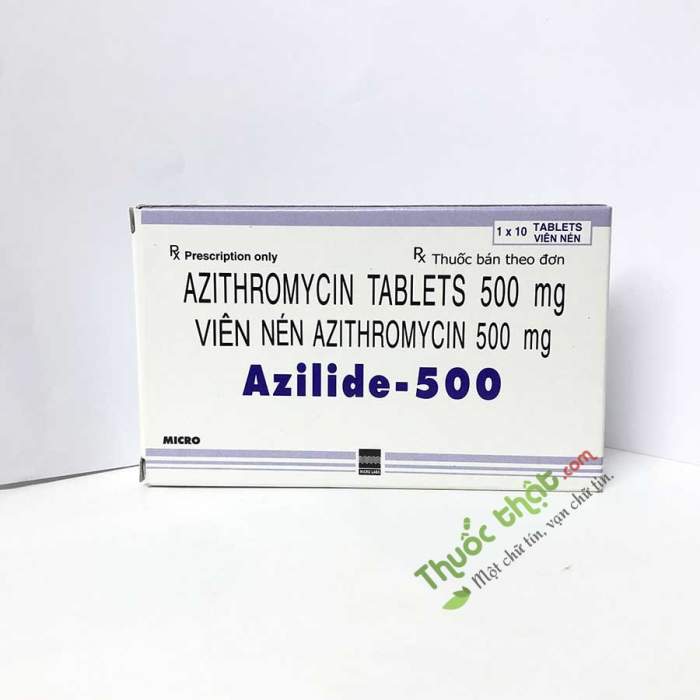 Azilide 500mg - Thuốc điều Trị Nhiễm Trùng
