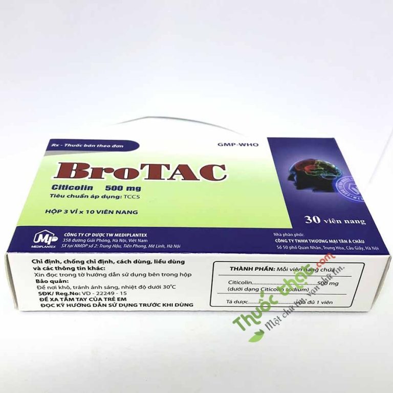 Thuốc Brotac 500 Mg - Điều Trị Các Bệnh Về Não Bộ, Thần Kinh