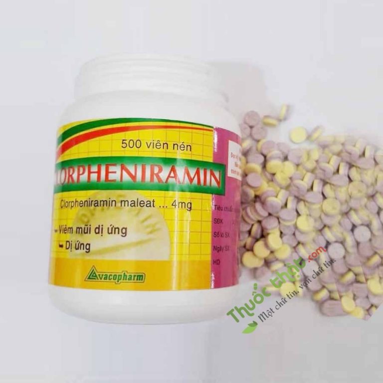 Clorpheniramin 4 Mg Lọ 500 Viên - Điều Trị Viêm Mũi Dị Ứng