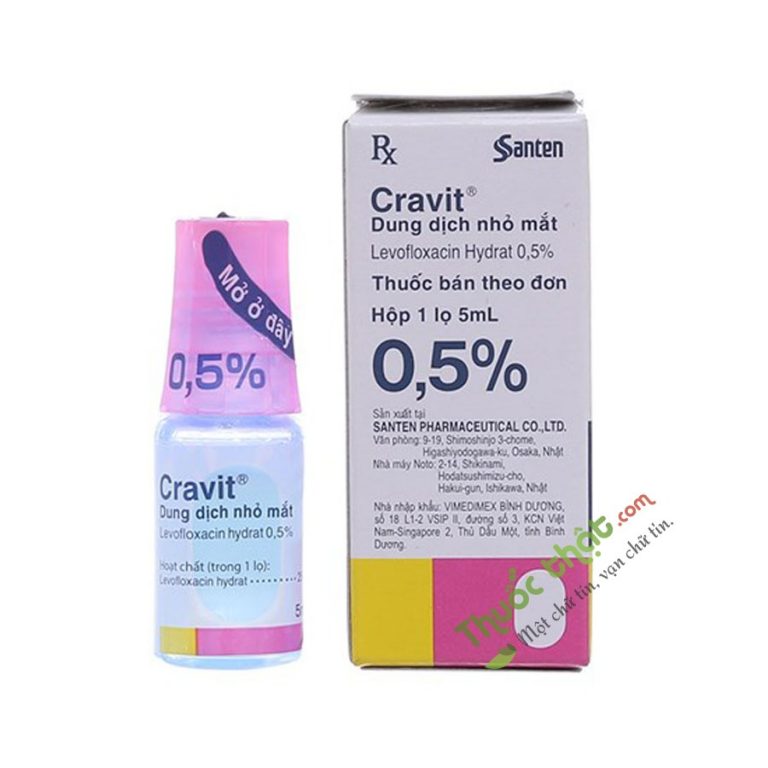 Cravit 0,5% Lọ 5Ml - Thuốc Nhỏ Mắt, Trị Nhiễm Khuẩn