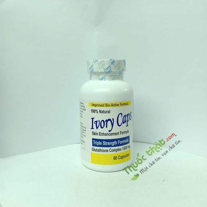 Ivory Caps - Viên Uống Trắng Da - Lọ 60 Viên