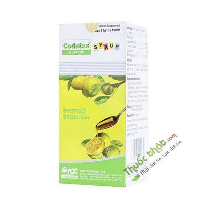 Codatux Syrup - Siro Giảm Ho - Hộp 1 Chai 100ml