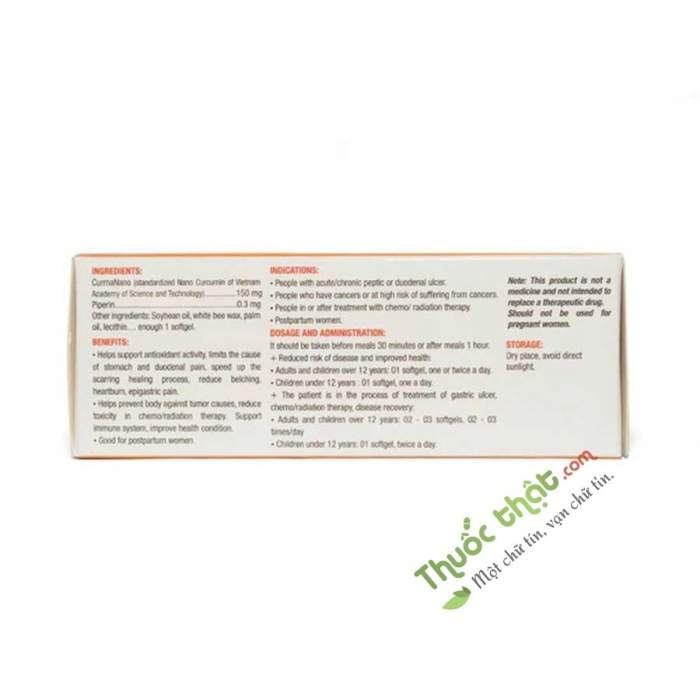 Curcumin Cumar Gold Hộp 30 Viên - Tinh Nghệ Nano