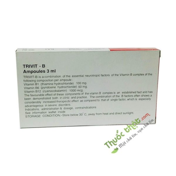 Trivit B Hộp 10 ống - Thuốc Cung Cấp Vitamin Nhóm B