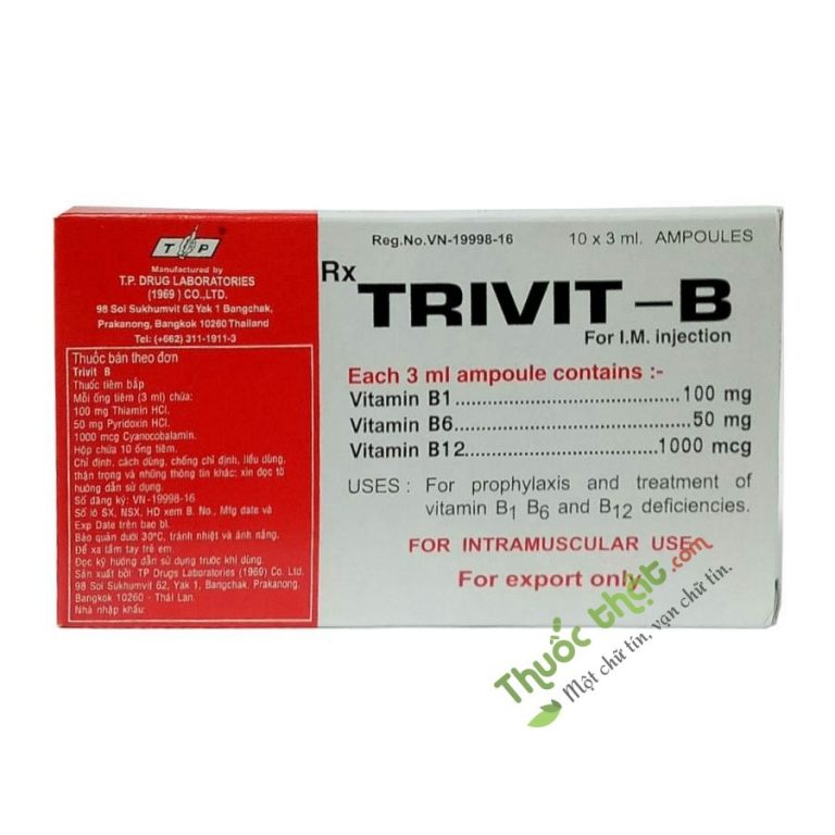 Trivit B Hộp 10 ống - Thuốc Cung Cấp Vitamin Nhóm B