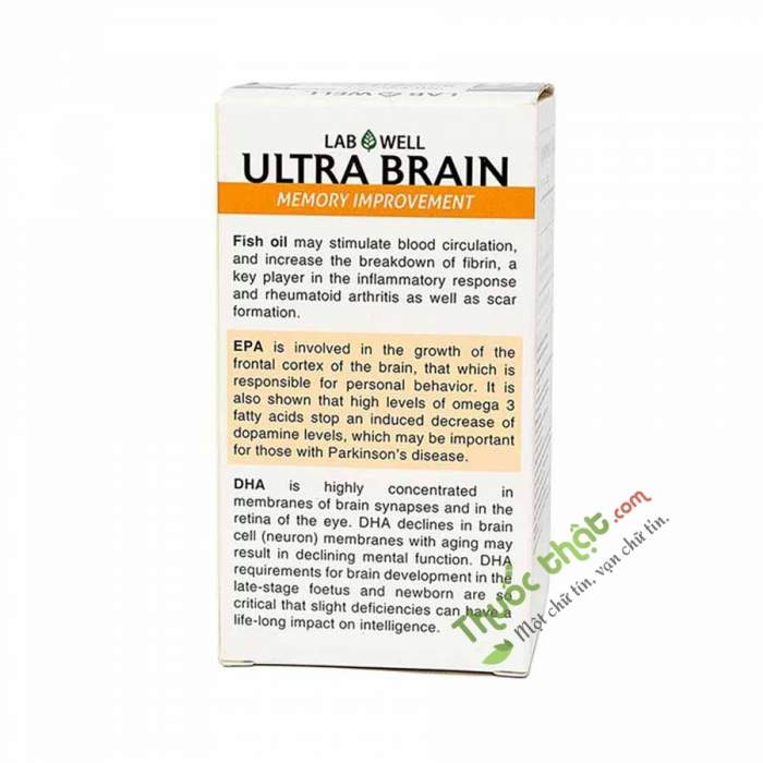Ultra Brain Lab Well - Viên Uống Cải Thiện Trí Nhớ - 60 Viên