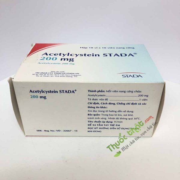 Thuốc Acetylcystein STADA - Long đờm Loãng đờm Tiêu đờm - 200mg