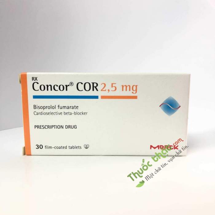 Thuốc Concor Cor 2.5 - Điều trị bệnh tim mạch - Nhà Phân Phối Thuốc Thật