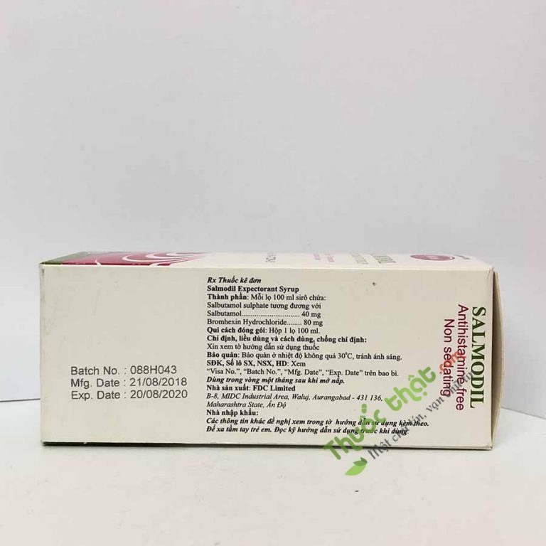 Thuốc Salmodil Expectorant Syrup 100 Ml - Giãn Phế Quản, Tiêu đờm