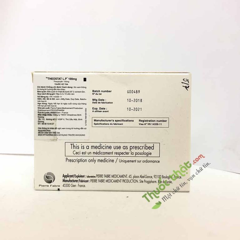 Thuốc Theostat LP 100 Mg - Điều Trị Bệnh Hen Phế Quản