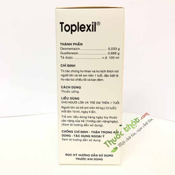 Thuốc Toplexil Syrup 90ml - Điều Trị Ho, Sát Trùng đường Hô Hấp