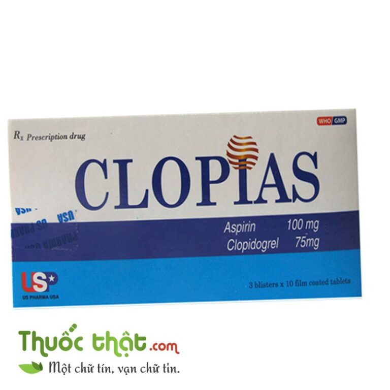 Clopias 100mg/75mg - Hộp 30 Viên - Ngăn Ngừa Nhồi Máu Cơ Tim Và đột Quỵ