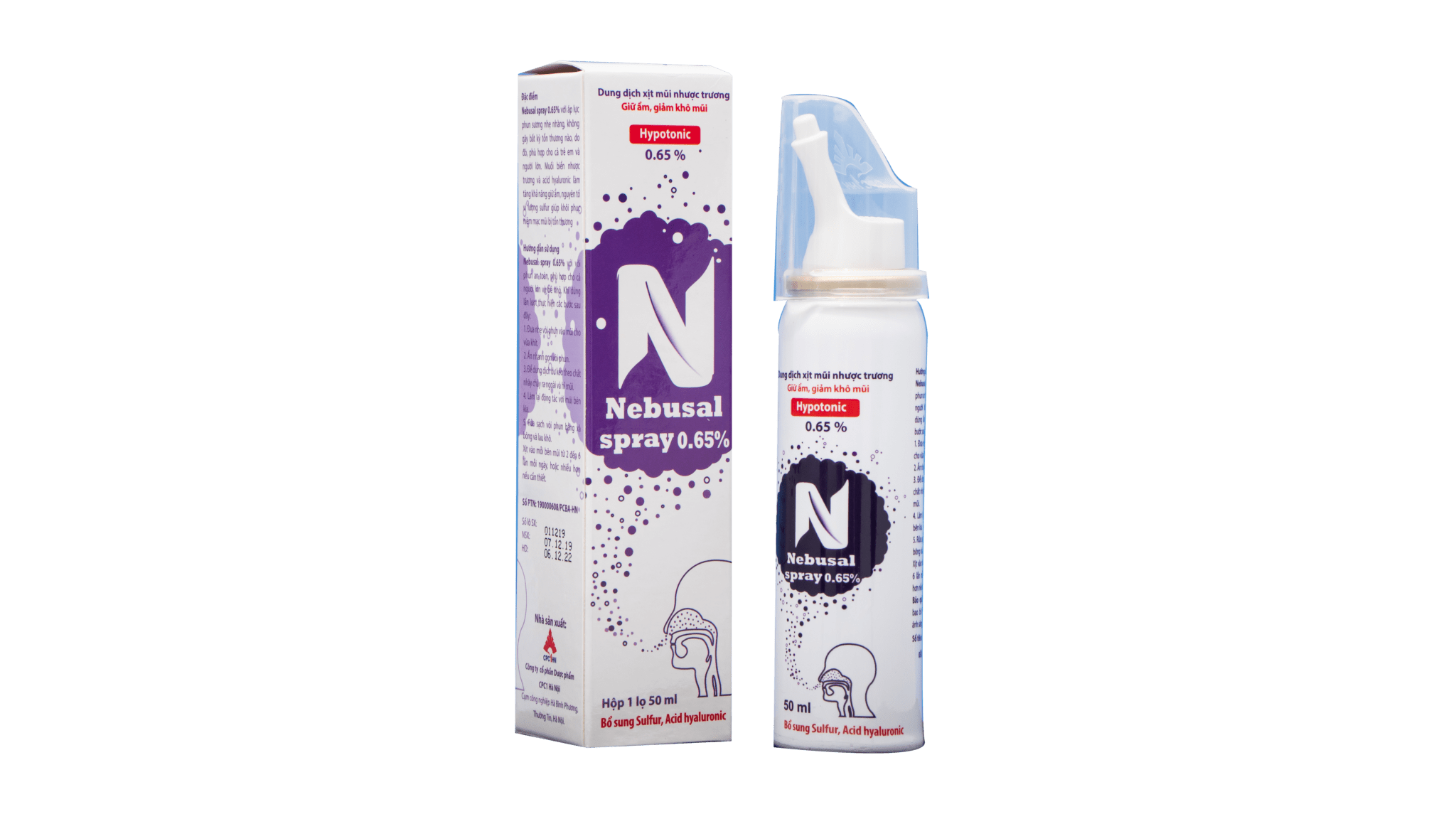Nebusal Spray 0,65% - Dung Dịch Xịt Giữ ẩm Cho Mũi - Lọ 50ml