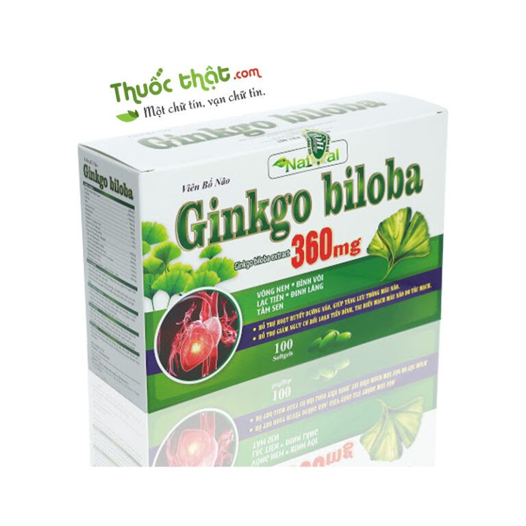 GINKGO BILOBA 360MG - Lưu Thông Máu Lên Não- Hộp 100 Viên