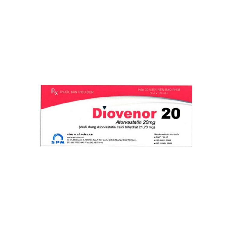 Diovenor 20 Hộp 30 Viên - Điều Trị Tăng Cholesterol Máu