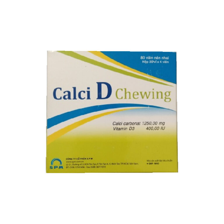 Calci D Chewing - Hộp 80 Viên - Bổ Sung Vitamin D, Canxi